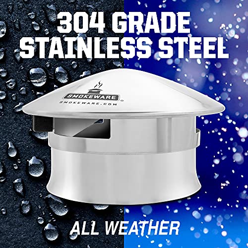 SmokeWare Vented Chimney Cap β Compatible with The Big Green Egg, Stainless Steel Replacement Accessory
