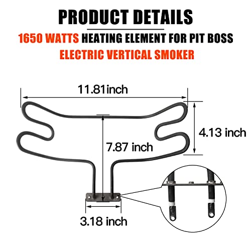 Grill Heating Element Replacement Part for Pit Boss Electric Smoker 2 Series Analog & 3 series Digital Electric Vertical Smoker , 120V, 1650W
