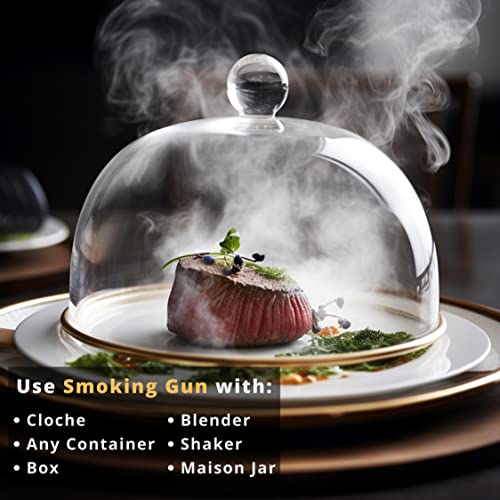 Smoky Crafts Acacia Whiskey Smoker Kit with Smoke Gun for Cocktails and Wood Chips (Apple & Cherry) - Cocktail Smoker Kit β Drink Smoker Infuser Kit (Torch Not Required)
