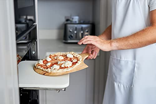 HANS GRILL PIZZA STONE | Rectangular Pizza Stone For Oven Baking & BBQ Grilling With Free Wooden Peel | Extra Large 15 x 12" Inch Durable Cordierite Cooking Stone.