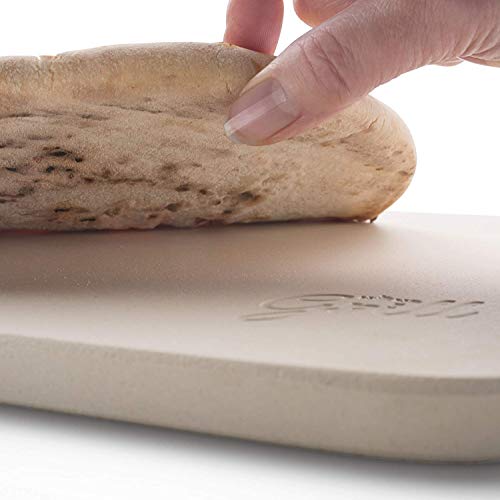 HANS GRILL PIZZA STONE | Rectangular Pizza Stone For Oven Baking & BBQ Grilling With Free Wooden Peel | Extra Large 15 x 12" Inch Durable Cordierite Cooking Stone.