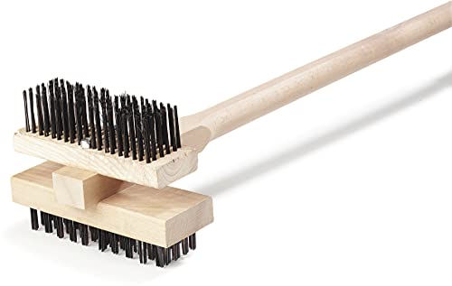 Carlisle FoodService Products Stainless Steel Double Broiler King Grill Brush with Handle, 48 Inches