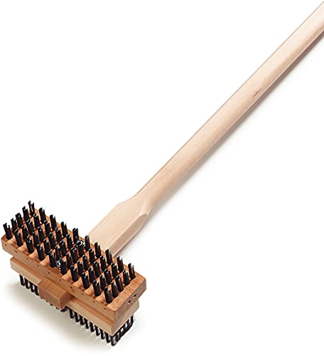 Carlisle FoodService Products Stainless Steel Double Broiler King Grill Brush with Handle, 48 Inches