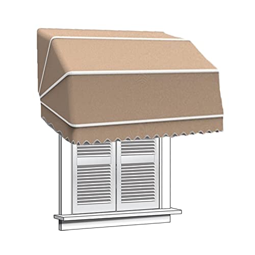 Window Awning, Canvas Door Canopy, Foldable Galvanized Bracket, Sunshade Shelter for Residential and Commercial Balcony (Color : Brown, Size : 140x100x100cm)