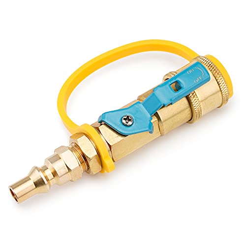 Stanbroil 1/4" RV Propane Quick Connect Adapter for Propane Hose, Propane or Natural Gas 1/4" Quick Connect or Disconnect Kit - Shutoff Valve & Full Flow Plug