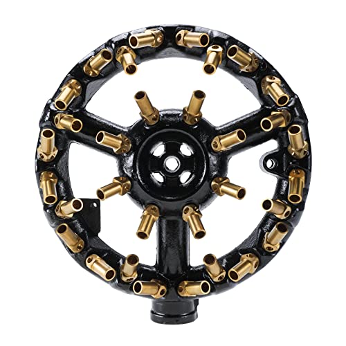 skyehomo Natural Gas Jet Burner for Chinese Wok Range, Grilling, Stir Fry | Bronze Round Nozzle Jet Burner Cast Iron with 32 Brass Tips - Up 160,000 BTU