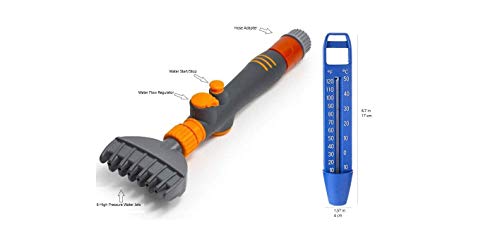 CancoFam Pool and Spa Filter Cartridge Cleaner Tool β Powerful Water Jets Removes Debris Dirt from up to 6 Pleats from The Pool Filter - Complete with Blue Pool Temperature Indicator and Hose Adapter