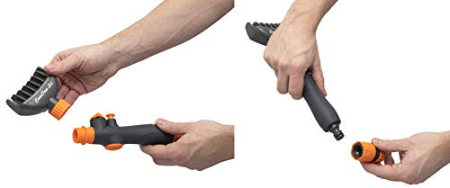 CancoFam Pool and Spa Filter Cartridge Cleaner Tool β Powerful Water Jets Removes Debris Dirt from up to 6 Pleats from The Pool Filter - Complete with Blue Pool Temperature Indicator and Hose Adapter