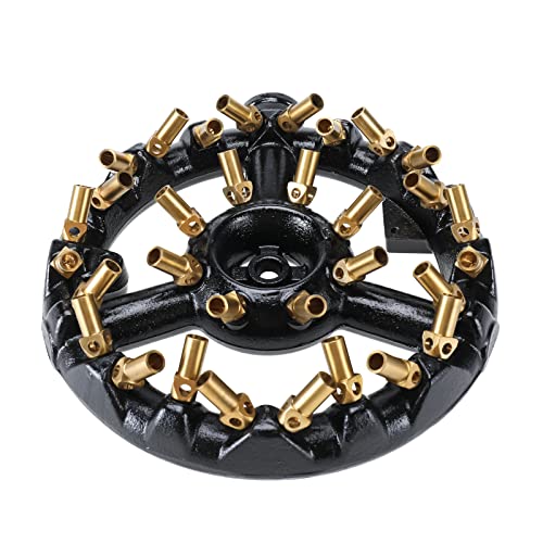 skyehomo Natural Gas Jet Burner for Chinese Wok Range, Grilling, Stir Fry | Bronze Round Nozzle Jet Burner Cast Iron with 32 Brass Tips - Up 160,000 BTU