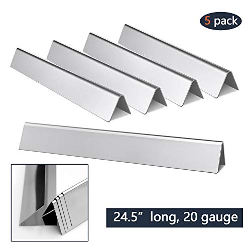 Hongso 34 1/4" SS Burner Tube Set and 24.5" Flavorizer Bars Replacement for Weber Genesis 300 Series E-310 E-320 EP-310 EP-320 S-310 S-320 Gas Grills (with Side Control Panel Only), 67722 7539 7540