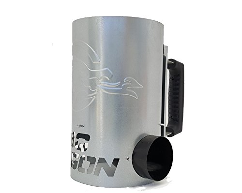 BBQ Dragon Charcoal Starter and Grill Lighter Fan Bundle Chimney of Insanity Charcoal Starter - The Fastest and Easiest Charcoal Chimney Starter for BBQ Grills