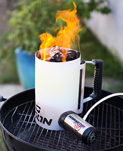 BBQ Dragon Charcoal Starter and Grill Lighter Fan Bundle Chimney of Insanity Charcoal Starter - The Fastest and Easiest Charcoal Chimney Starter for BBQ Grills