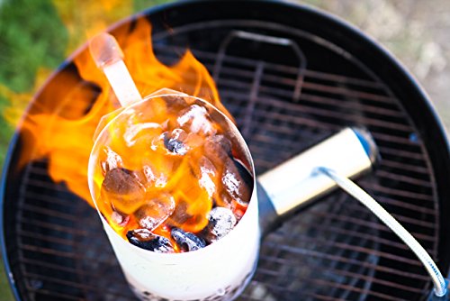 BBQ Dragon Charcoal Starter and Grill Lighter Fan Bundle Chimney of Insanity Charcoal Starter - The Fastest and Easiest Charcoal Chimney Starter for BBQ Grills