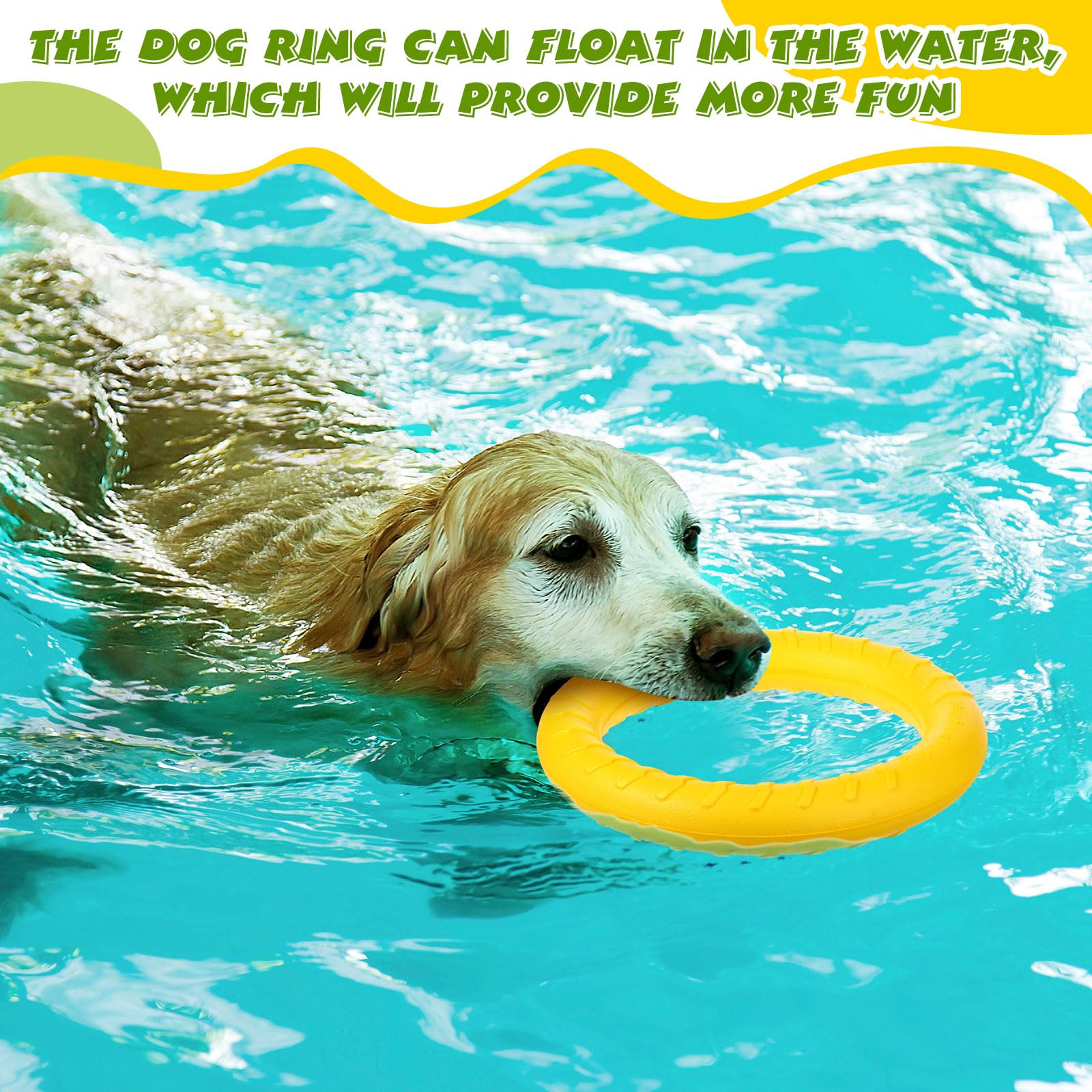 Liliful 4 Pcs Outdoor Dog Toy Dog Ring Toy Dog Flying Discs Dog Chew Toy Dog Playground Equipment for Small Medium Large Dog Training Fetching Throwing Catching Interactive Play, 4 Colors