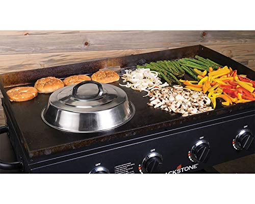 Blackstone Griddle Accessories - 12 Inch Round Basting Cover - Stainless Steel - Cheese Melting Dome and Steaming Cover - Best for Use in Flat Top Grill Cooking Indoor or Outdoor
