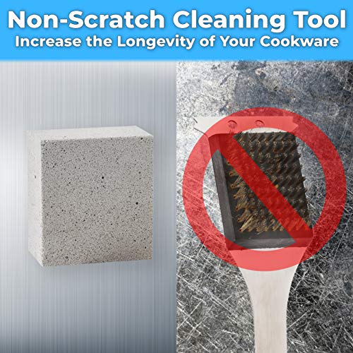 Heavy Duty, Non-Toxic Grey Grill Brick Cleaner 12 Pack. Reusable Chemical Free BBQ Pumice Cleaning Block for Flattops, Grills and Griddles. Non Scratch Grillstone is the Perfect Barbecue Scouring Tool