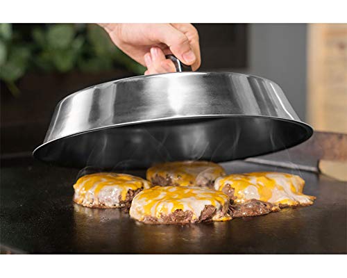 Blackstone Griddle Accessories - 12 Inch Round Basting Cover - Stainless Steel - Cheese Melting Dome and Steaming Cover - Best for Use in Flat Top Grill Cooking Indoor or Outdoor