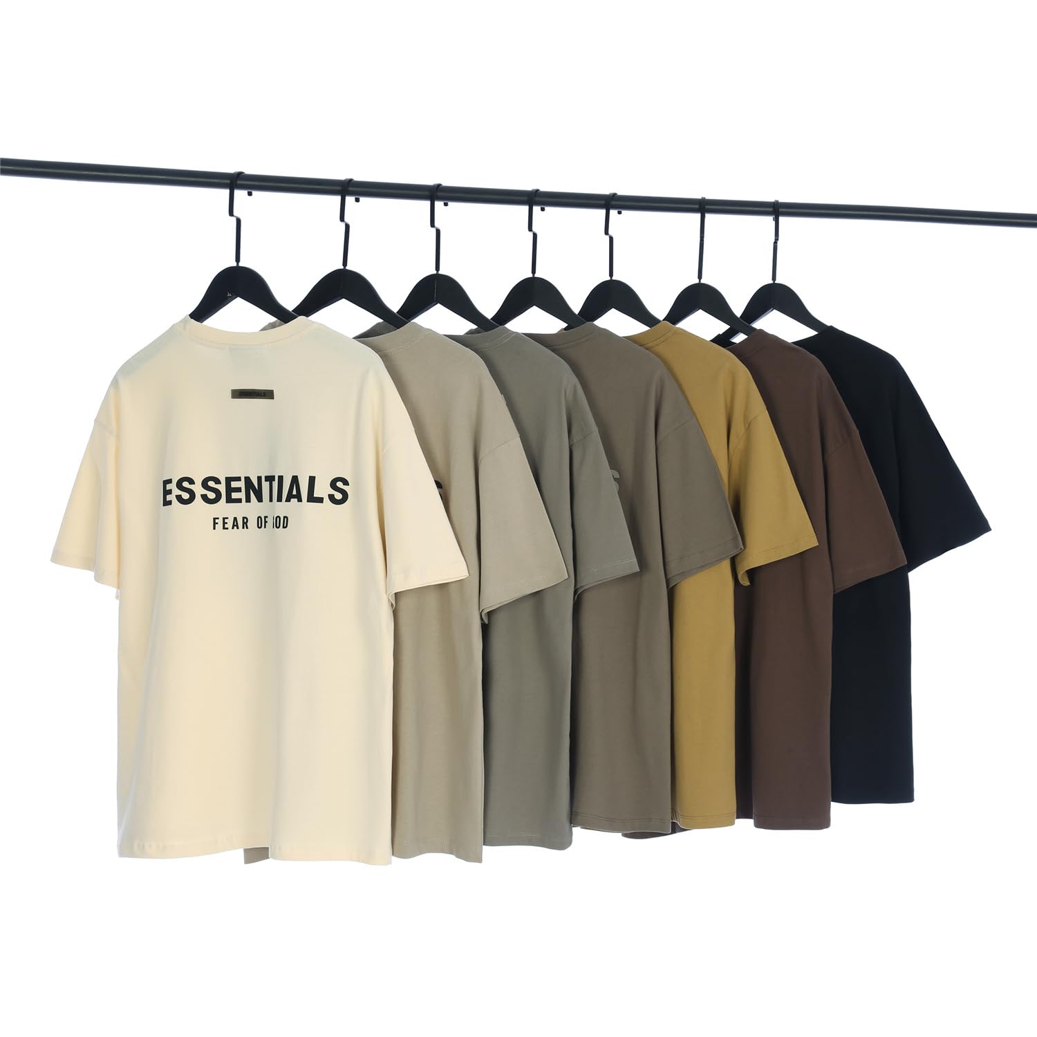 THE DINWEI NICE Hip Hop T-Shirt Ess Letter Print Couples Tee Sweatshirt for Men and Women Short Sleeve Oversized (Black,Small,Small)