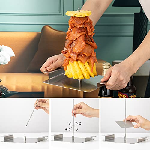 Vertical Tacos Al Pastor Skewer - Brazilian Barbecue Tools Stainless Steel, Doner Kebab Skewer Stand, YIDADA Gaucho Skewer Hack