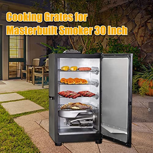Hisencn Cooking Grate Replacement Parts for Masterbuilt Electric Smoker 30 Inch, 4 Pack 14.6" x 12.2" Chrome Plated Grill Grate for Masterbuilt MB20071117 Smoker grates Replacement