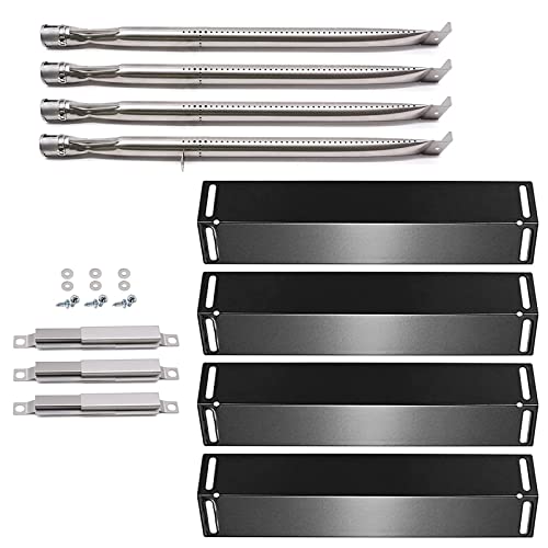 Yiming Grill Replacement Parts for Charbroil 4 Burner 463211512, 463211513, 463211514 Grill Model, Grill Burner Tube (1 Burner with Bracket), Heat Tent Shield, Carryover Tube Replacement Kit.