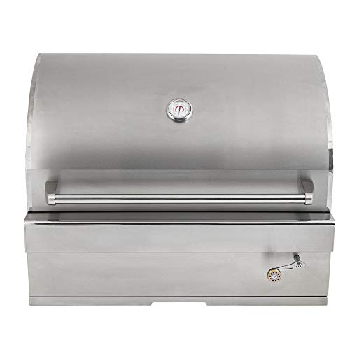 Barbeques Galore 32-inch Turbo Charcoal Built-In Stainless Steel BBQ Grill with Charcoal Tray - 32CHARCOALG