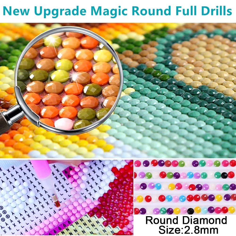 Diamond Art Painting Kits for Adults Sun and Angel Wing Round Full Drill DIY 5D Diamond Art Easy for Beginner Gems Cross Stitch Mosaic Craft Hobby Wall Art for Home Decor 30x40cm