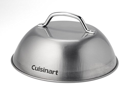 Cuisinart Burger Press Bundle - Cast Iron Smashed Burger Press & Melting Dome, 9" (Stainless Steel)