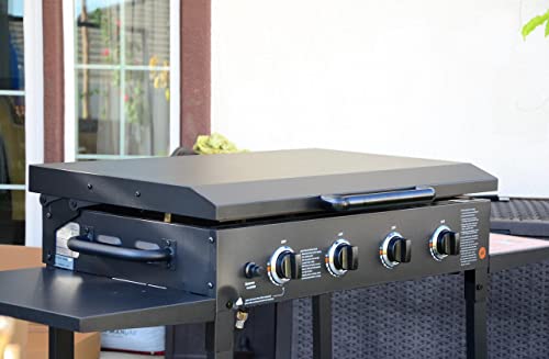 Jforest Blackstone Push-Pull Griddle Cover Lid with Bakelite Handle, Powder Coated Steel, Blackstone Griddle Cover Lid, Blackstone Hard cover lid, Matte Black (36 inch)