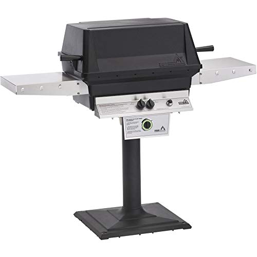 PGS T-Series T40 Commercial Cast Aluminum Propane Gas Grill with Timer On Bolt-Down Patio Post