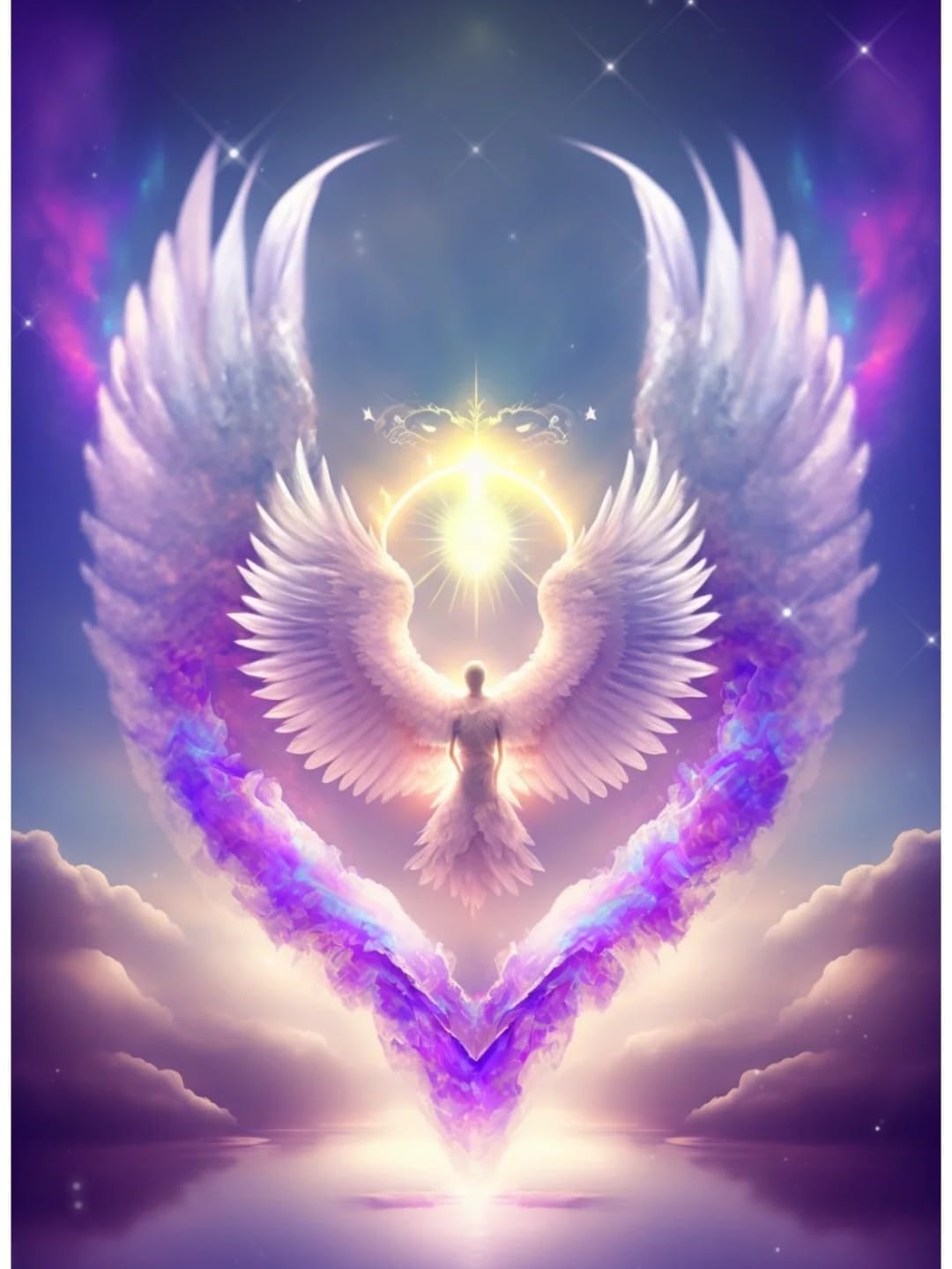 Diamond Art Painting Kits for Adults Sun and Angel Wing Round Full Drill DIY 5D Diamond Art Easy for Beginner Gems Cross Stitch Mosaic Craft Hobby Wall Art for Home Decor 30x40cm
