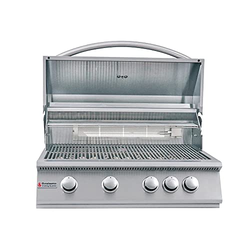 RCS Premier Series Stainless Steel 32 Built-in Grill with Rear Burner -Natural Gas