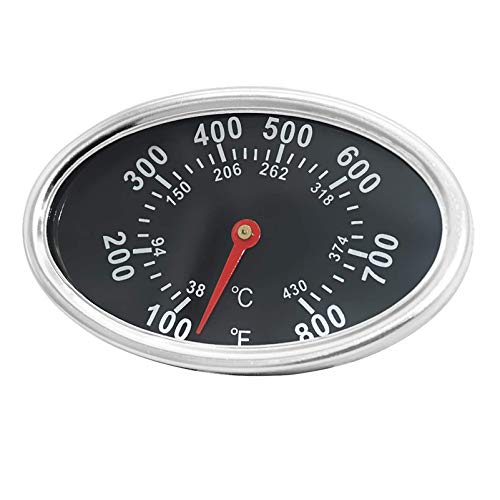 Grill Lid Thermometer Temperature Gauge Replacement for Nexgrill 720-0830H, 720-0888, 720-0697, Heat Indicator for Charmglow 810-7310-S, 720-0234, Brinkmann 810-3821-S 810-9425-W and Other Grill Model