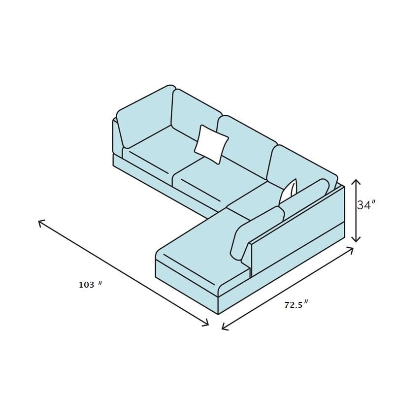 OPTOUGH Black Faux Leather Sectional Sofa, L Shaped Couch with Right Chaise Storage Ottoman & 2 Pillows for Living Room Furniture Sets