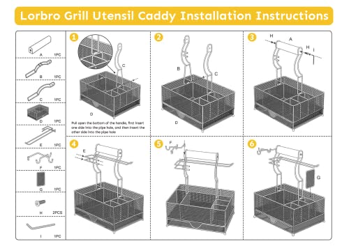 Lorbro Large Grill Utensil Caddy with Drawer, Picnic Camping Caddy with Paper Towel Holder, BBQ Organizer for Grilling Tool, Ideal Organizer for Picnic Condiment and Outdoor Griddle Accessories