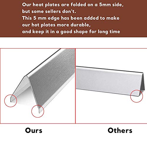 QuliMetal 7635 15.3 Inch Flavorizer Bars for Weber Spirit 200 and Spirit II 200 Series Gas Grills with Front Control Knobs, Stainless Steel, 17GA, 3 Pack