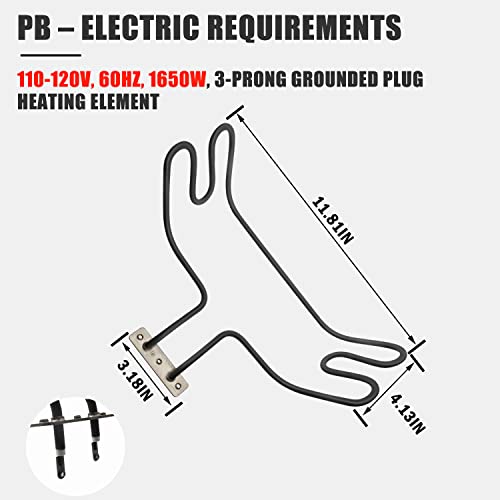 Grill Heating Element Replacement Part for Pit Boss Digital Control Electric Vertical Smoker 2-Series & 3-Series,120v,1650w
