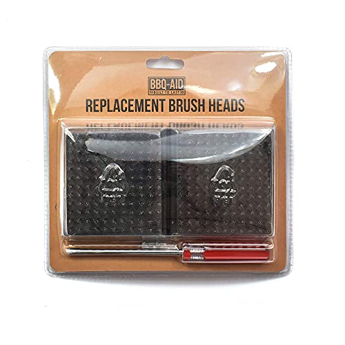 BBQ-AID Pro Grill Set - 6 Piece Bundle - Featuring Grill Brush, Replacement Heads, Spatula, Tongs, and Fork