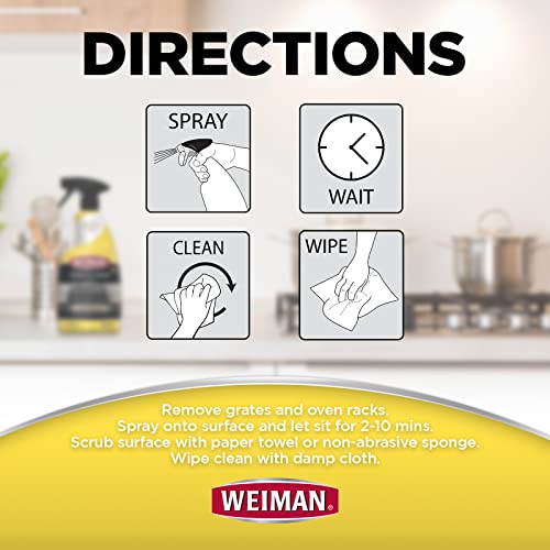 Weiman Heavy Duty Stove and Oven Cleaner and Degreaser for Glass, Ceramic Cooktops, BBQ grill grates - 2 Pack, 24 Oz