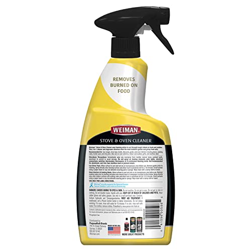 Weiman Heavy Duty Stove and Oven Cleaner and Degreaser for Glass, Ceramic Cooktops, BBQ grill grates - 2 Pack, 24 Oz