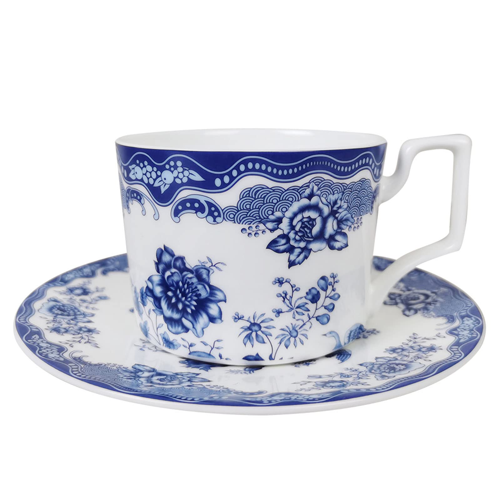 DUDSME Dinnerware Set Ceramic Kitchen Dinner Set Service for 4/6/8 People Coffee Set Bone China Tableware Combination Sets with Dinner Plates Salad Plates Coffee Cups and Saucers Bowl 40 (Size : 40 P