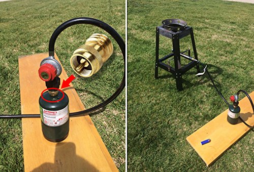 SHINESTAR Propane Tank Adapter 1lb to 20lb, Steak Saver for Disposable Throwaway Cylinder, Solid Brass