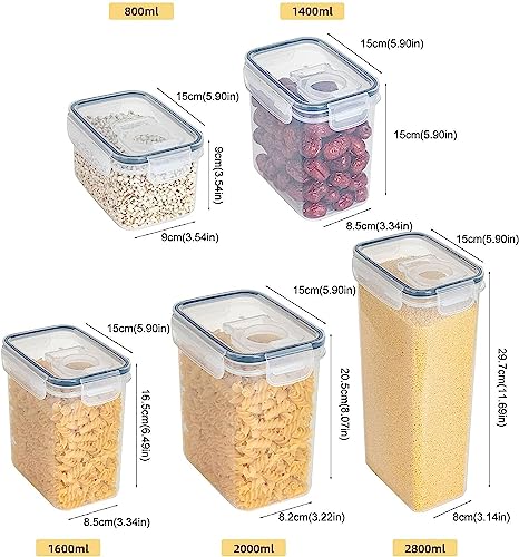 Kitchen Organizers and Storage, Single Clear Plastic Storage Containers with Lids Kitchen Airtight Jar, Sugar Flour Container Big and Small Food Bin for Kitchen Pantry Organizers and Storage (2000ML)