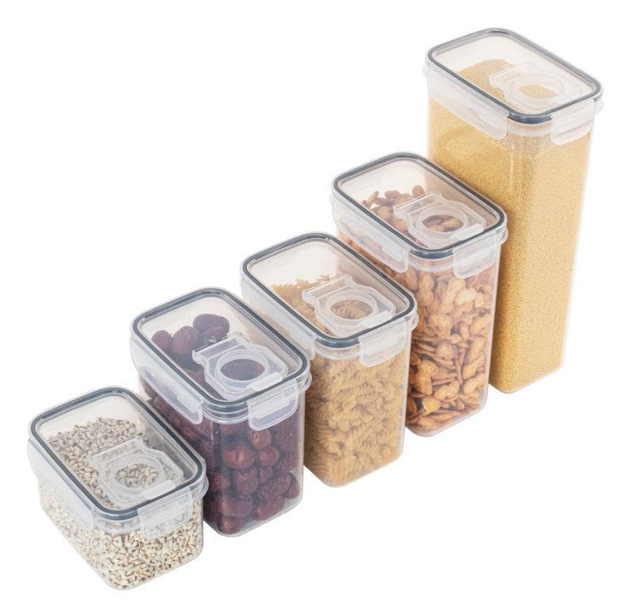 Kitchen Organizers and Storage, Single Clear Plastic Storage Containers with Lids Kitchen Airtight Jar, Sugar Flour Container Big and Small Food Bin for Kitchen Pantry Organizers and Storage (2000ML)