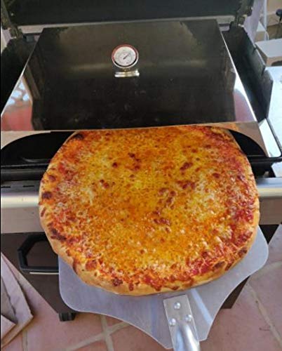 Universal Stainless Steel Grill Top Pizza Oven Kit with Pizza Stone Pizza Peel Pizza Cutter Pizza Shovel for Most Gas Grills Flat Top Grills Griddles Firepit- Set of 7 Pizza Baking Pizza Accessories