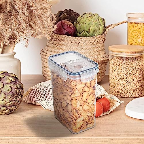 Kitchen Organizers and Storage, Single Clear Plastic Storage Containers with Lids Kitchen Airtight Jar, Sugar Flour Container Big and Small Food Bin for Kitchen Pantry Organizers and Storage (2000ML)