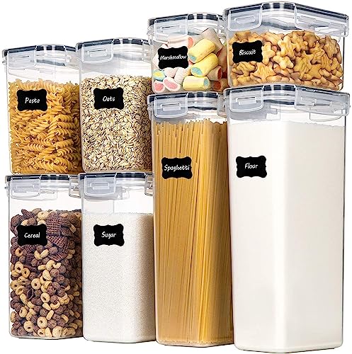 Kitchen Organizers and Storage, Single Clear Plastic Storage Containers with Lids Kitchen Airtight Jar, Sugar Flour Container Big and Small Food Bin for Kitchen Pantry Organizers and Storage (2000ML)