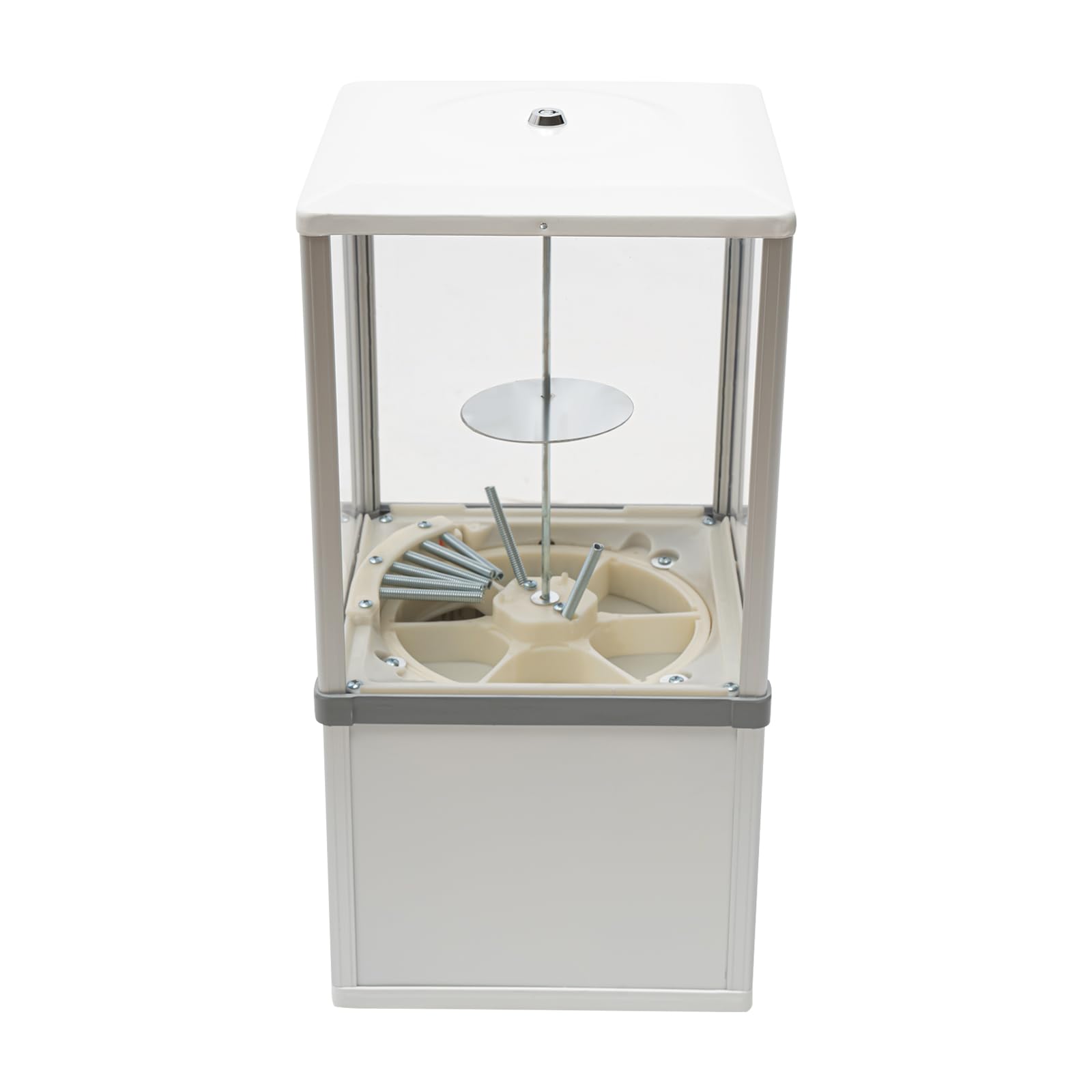 Gdrasuya10 Vending Machine, Gumball Dispenser Machine Huge Load Capacity Gumball Bank High Security Toy Vending Machine for 1.77-1.97in Gumballs/Toys, 25 Cents Coin (White)
