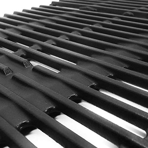 soldbbq 7646 7584 Replacement Cooking Grates for Weber Q300 Q320 Q3000 Q3200 Series Gas Grills, Matte Cast Iron Cooking Grate Replacement Parts for Weber 7646 7584