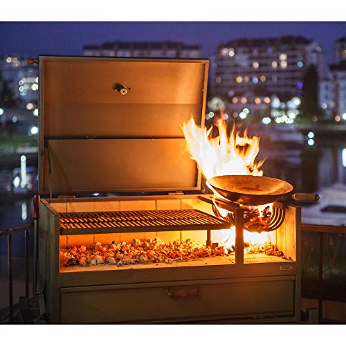 Nuke Delta02 Authentic Argentinian-Style Outdoor Cooking Charcoal Gaucho Santa Maria Grill, 40 Inch, Black